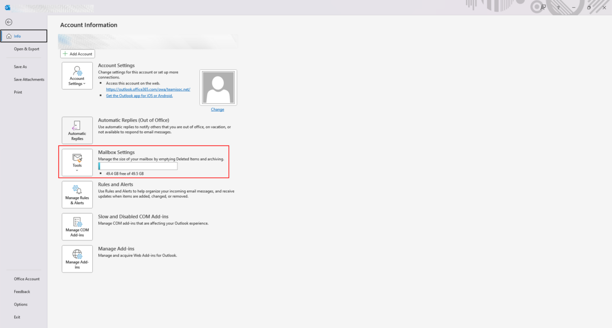 How To View Mailbox Size In Outlook - isoc.net