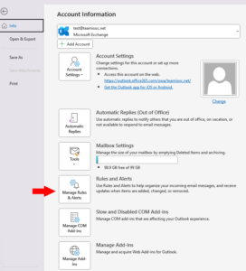 How To Manage Rules In The Outlook Desktop Application - isoc.net